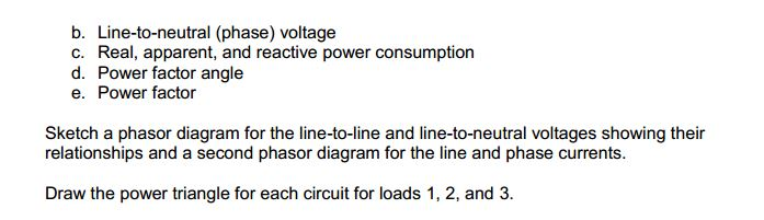 Single-Phase Operation. For loads 1, 2 and 3 listed | Chegg.com