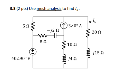 Solved Use mesh analysis to find I_o. | Chegg.com