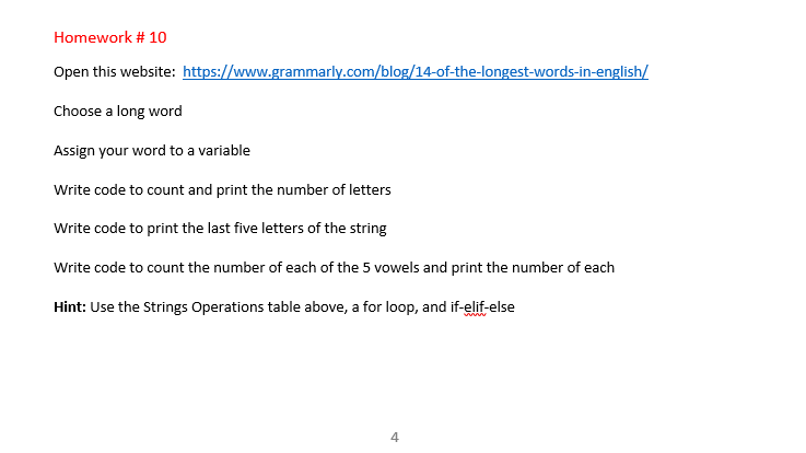 Solved (MUST BE IN PYTHON 2.7) Choose a long word: | Chegg.com
