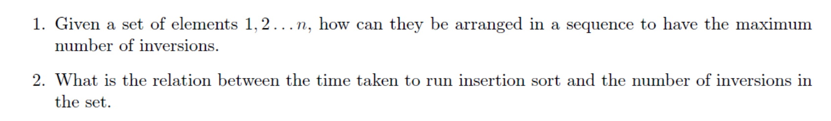 Solved Help with Insertion Sort. Let A[1....n] be an | Chegg.com