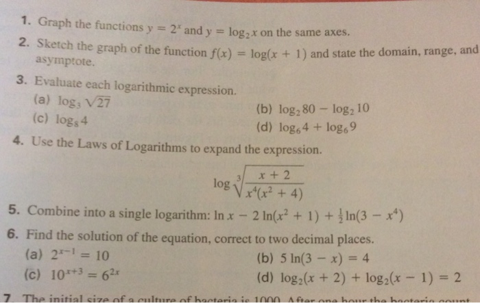 Solved Graph the functions y = 2^x and y = log_2 x on the | Chegg.com