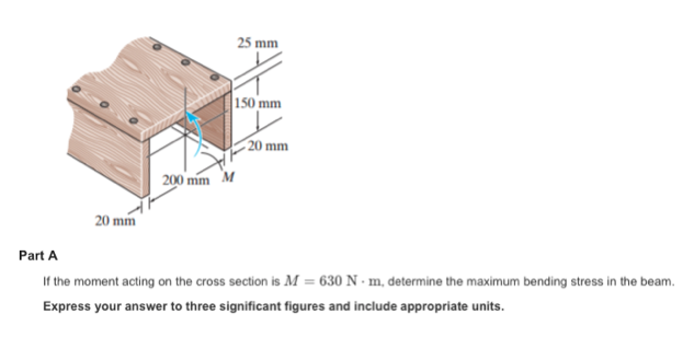 Solved If the moment acting on the cross section is M = | Chegg.com