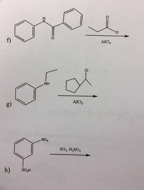 Solved SO3H NH NO, AICI SO3, H2SO4 AICI | Chegg.com
