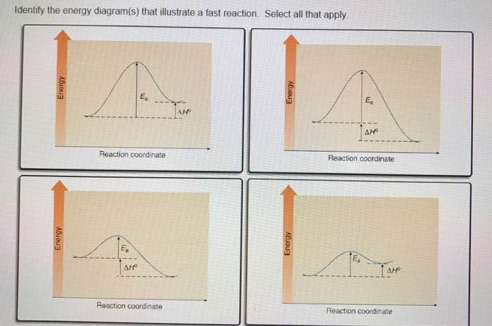 Solved Identify the energy diagram(s) that illustrate a fast | Chegg.com