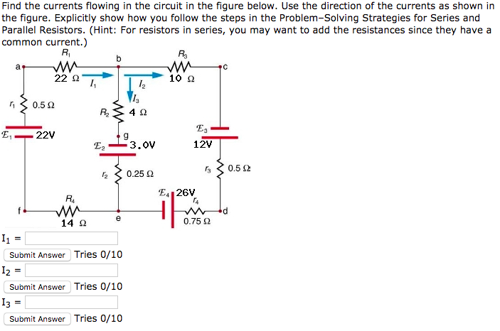 Solved Find the currents flowing in the circuit in the | Chegg.com