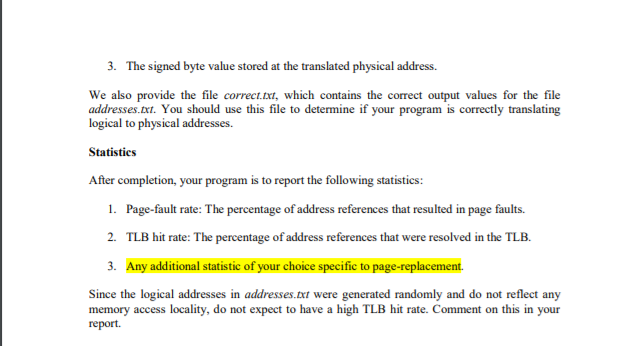 Solved Designing a Virtual Memory Manager This project | Chegg.com