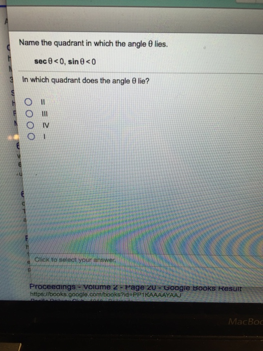 Solved Name the quadrant in which the angle theta lies. Sec | Chegg.com