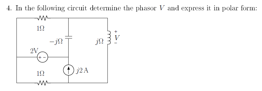 Solved In the following circuit determine the phasor V and | Chegg.com