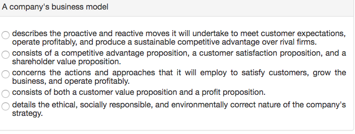 Solved A company's business model describes the proactive | Chegg.com
