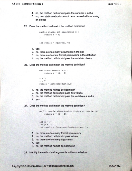 Solved What Is The Signature Of This Method What Is The 