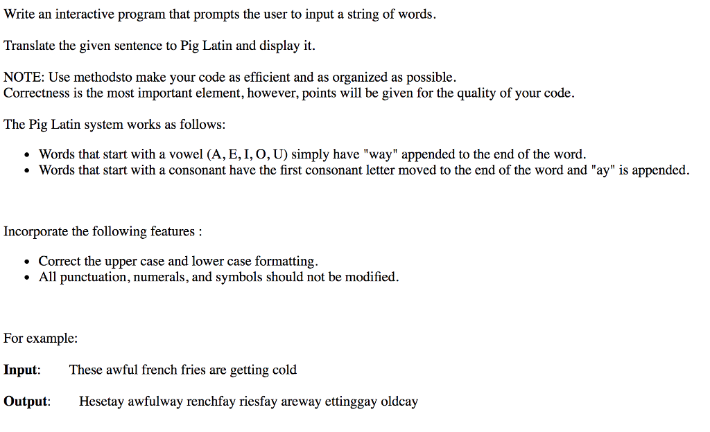 Solved Write an interactive program that prompts the user to | Chegg.com