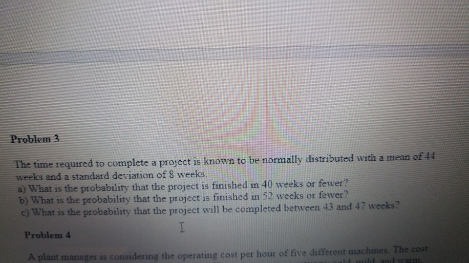 Solved Problem 3 The time required to complete a project is | Chegg.com