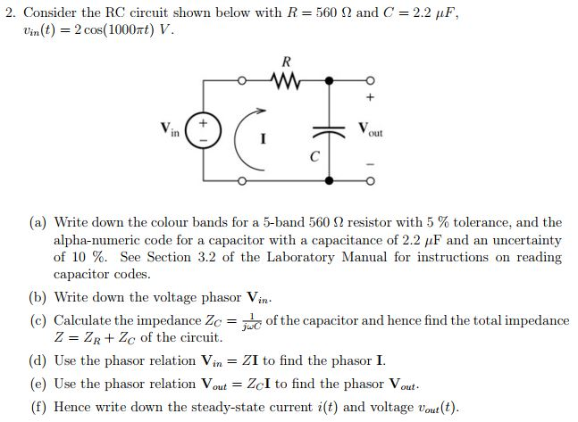 Solved Consider the RC circuit shown below with R = 560 ohm | Chegg.com