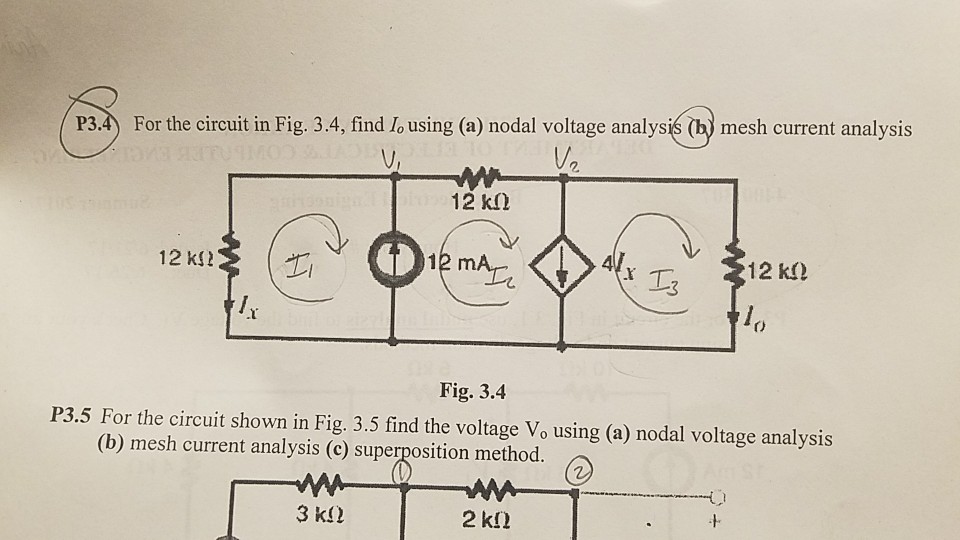 Solved P3.4) For the circuit in Fig. 3.4, find Io using (a) | Chegg.com