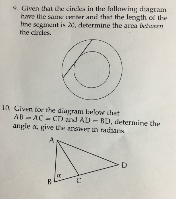 Solved Given that the circles in the following diagram have | Chegg.com
