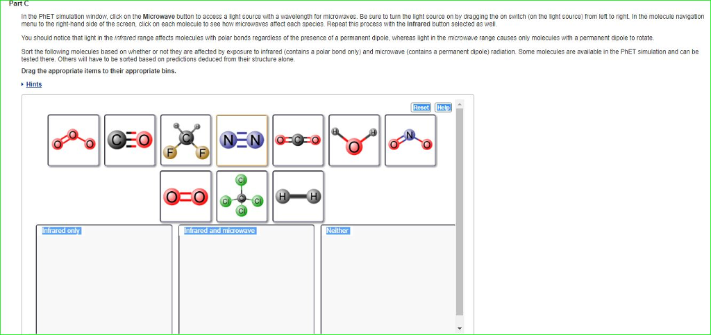 Solved Part C In the PhET simulation window, click on the | Chegg.com