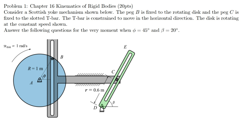 Solved Problem 1: Chapter 16 Kinematics of Rigid Bodies | Chegg.com