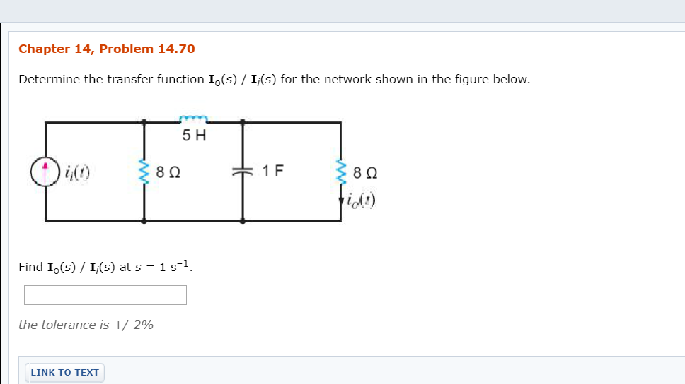 Solved Chapter 14, Problem 14.70 Determine the transfer | Chegg.com