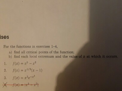 Solved For the functions in exercises 1-4, a) find all | Chegg.com