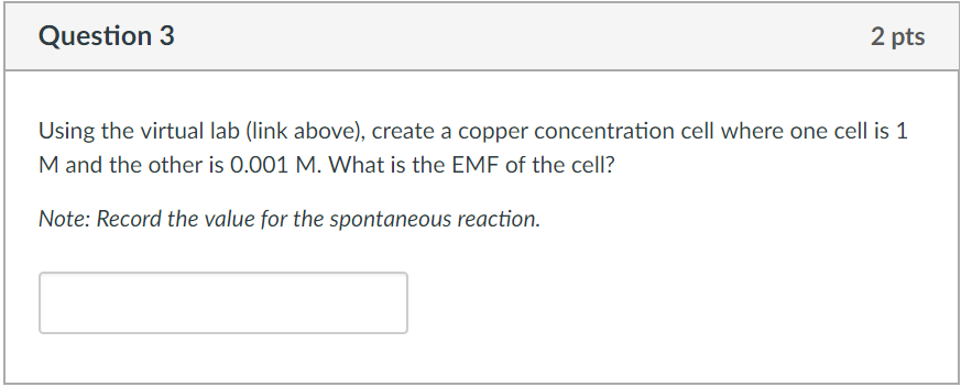 Solved Question 3 2 pts Using the virtual lab (link above), | Chegg.com