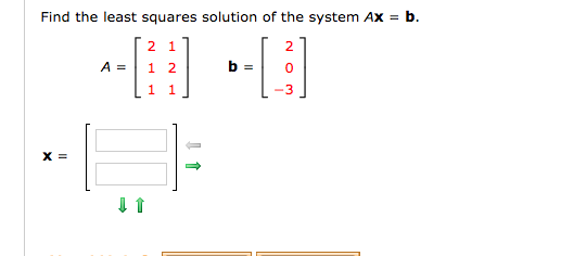 Solved solution of the system Ax = b. 2 0 -3 A=112 x= | Chegg.com