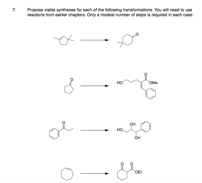 Solved Propose viable syntheses for each of the following | Chegg.com