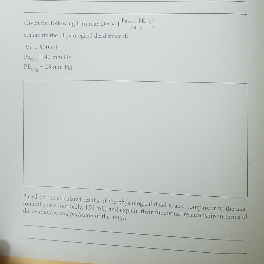 Given the following formula: D = v, (Paco-PECO | Chegg.com