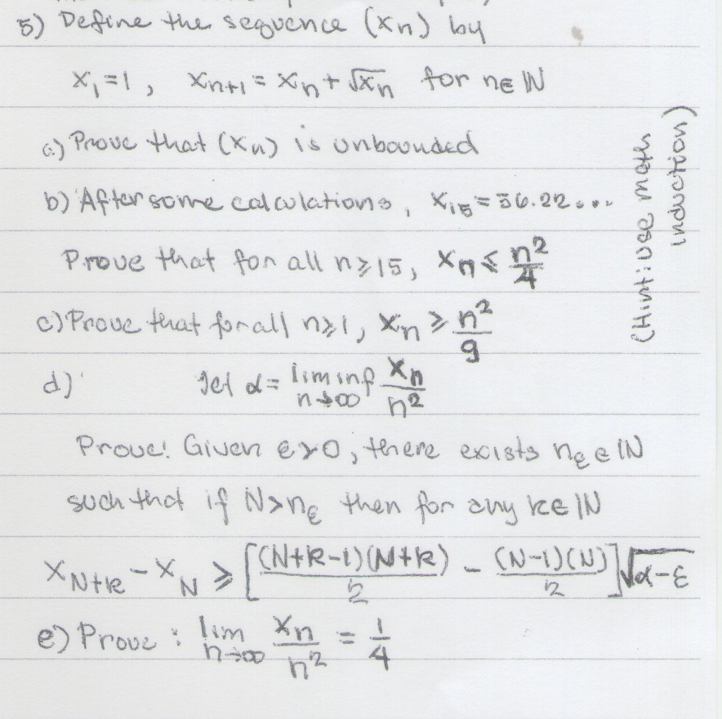 Solved Define the sequence (x_n) by x_1 = 1, x_n + 1 = x_n + | Chegg.com Solved Define the sequence (x_n) by x_1 = 1, x_n + 1 = x_n + | Chegg.com