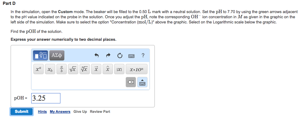 Solved In the simulation, open the Custom mode. The beaker | Chegg.com