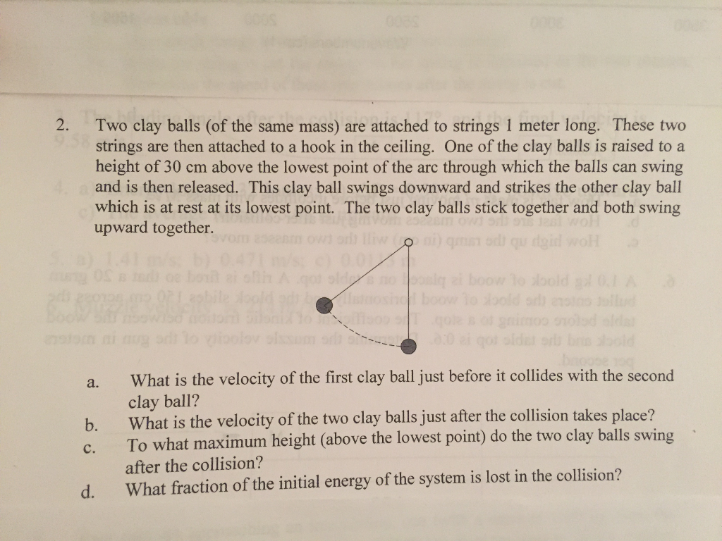 Solved Two clay balls (of the same mass) are attached to | Chegg.com