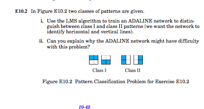E10.2 In Figure E10.2 two classes of patterns are | Chegg.com