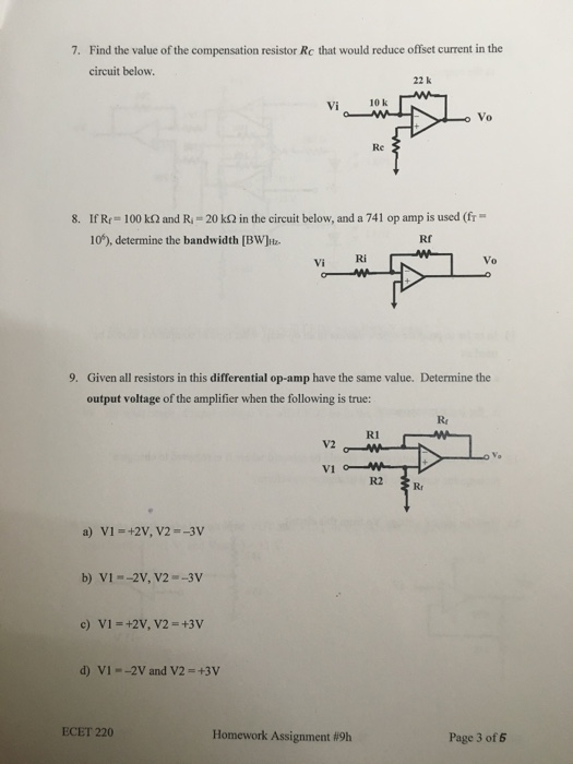 Solved Find the value of the compensation resistor R_C that | Chegg.com