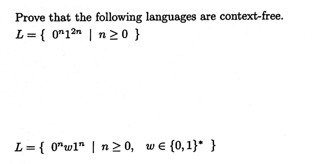 Solved Prove that the following languages are context-free. | Chegg.com