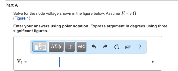 Solved Solve for the node voltage shown in the figure below. | Chegg.com