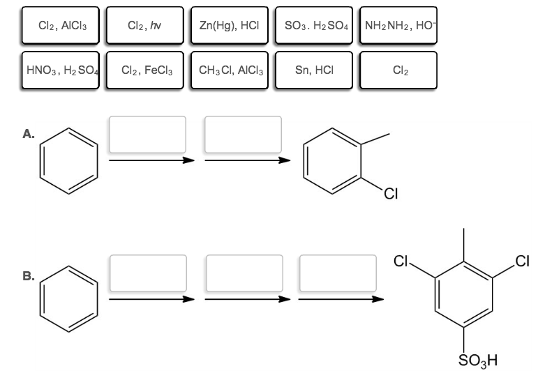 Solved Select the best order of reagents to complete each of | Chegg.com