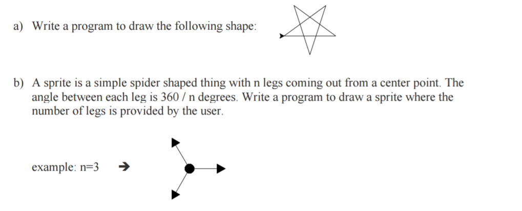 Solved Write a program to draw the following shape: b) A | Chegg.com