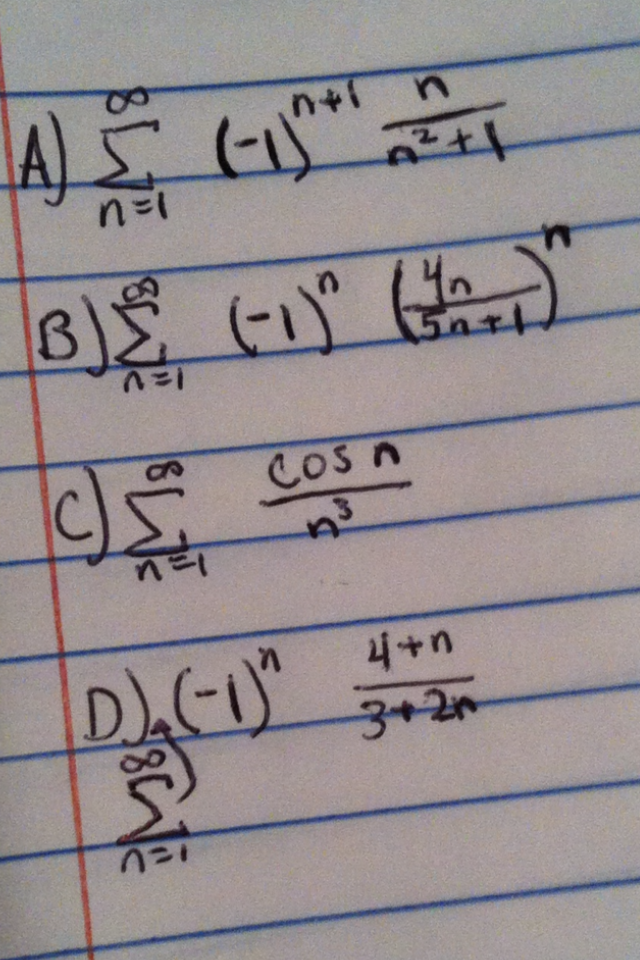 Solved Infinity n = 1 (-1) n + 1 n/ n2 + 1 Infinity n = 1 | Chegg.com