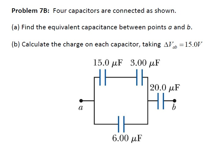 Solved Four capacitors are connected as shown. Find the | Chegg.com