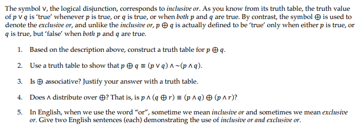 Solved The symbol V, the logical disjunction, corresponds to | Chegg.com
