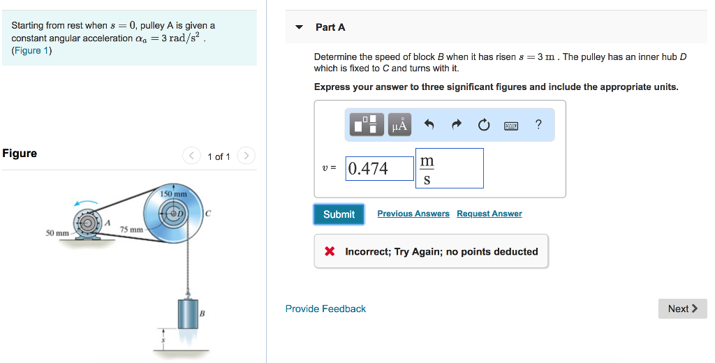 Solved Starting from rest when s 0, pulley A is given a | Chegg.com