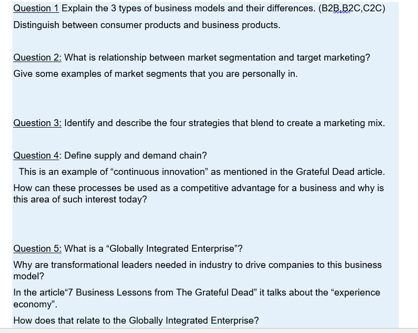 Solved Explain the 3 types of business models and their | Chegg.com