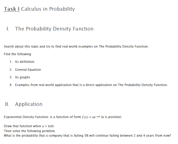 Solved Calculus in Probability The Probability Density | Chegg.com