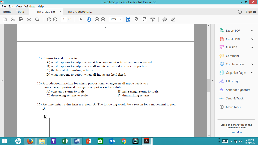 Solved HW 3 MCQ.pdf obe Acrobat Reader File EditView Window | Chegg.com