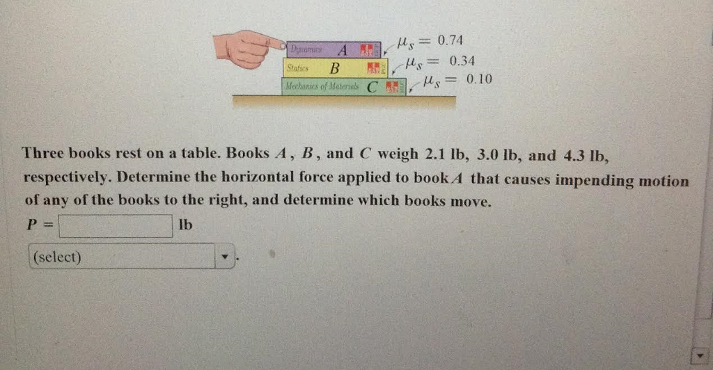 Solved Three books rest on a table. Books A, B, and C | Chegg.com