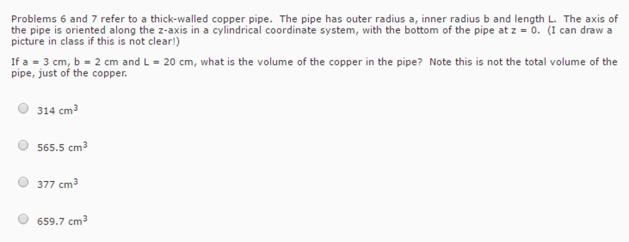 Solved A thick-walled copper pipe. The pipe has outer radius | Chegg.com