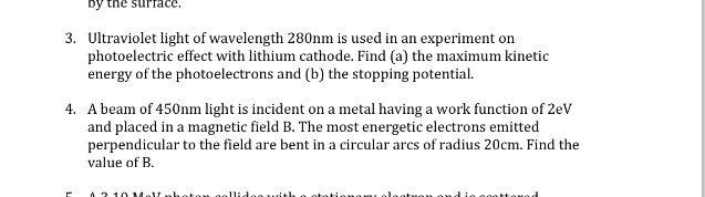 Solved Ultraviolet light of wavelength 280nm is used in an | Chegg.com