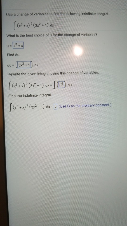 Solved Use a change of variables to find the following | Chegg.com