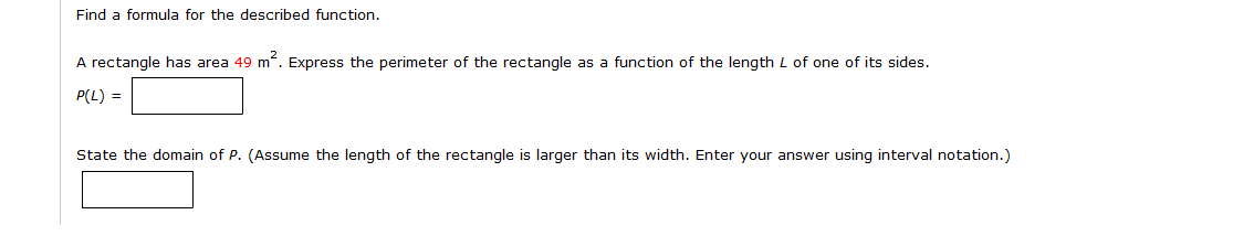 Solved Find a formula for the described function. A | Chegg.com