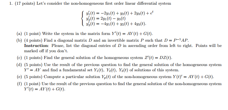 Solved Let's consider the non-homogeneous first order linear | Chegg.com