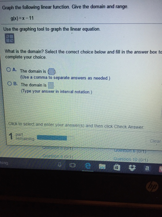Solved Graph The Following Linear Function Give The Domain